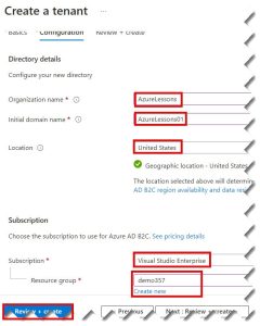 Create Azure AD B2C Tenant - Azure Lessons