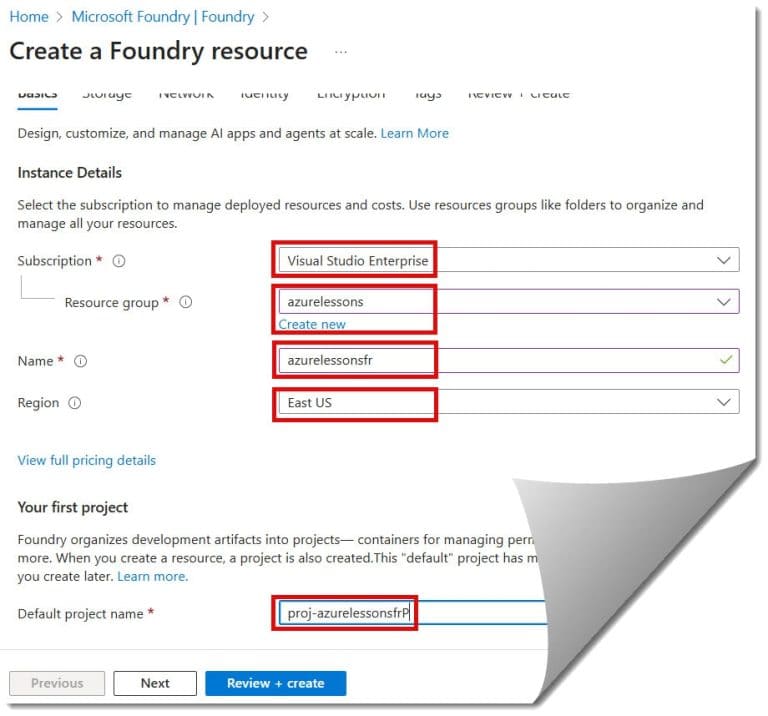Create Azure AI Foundry Resource - Azure Lessons